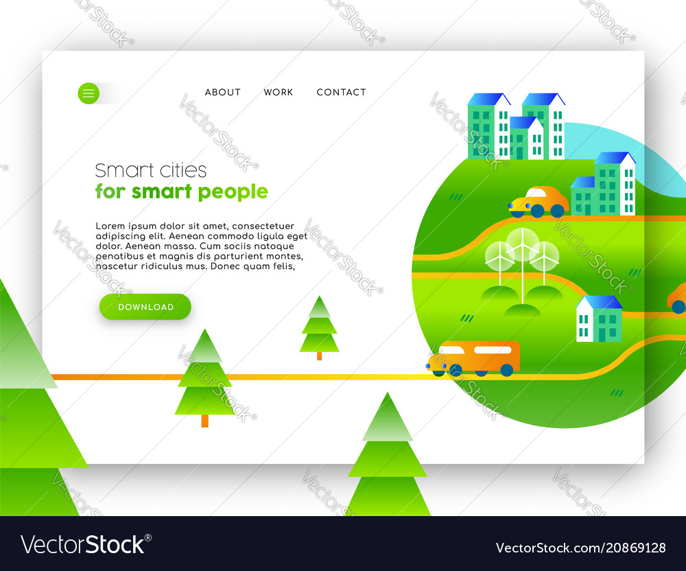 Green city eco friendly web landing page design Vector Image Green city eco friendly web landing page design Vector Image