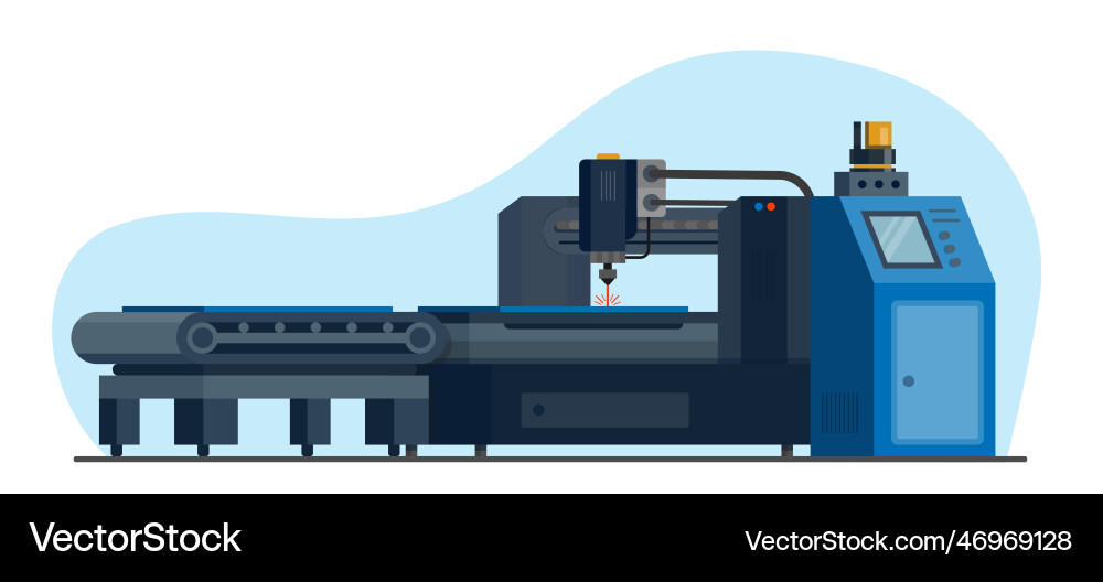 Industrial metal laser cutting machine plasma Vector Image
