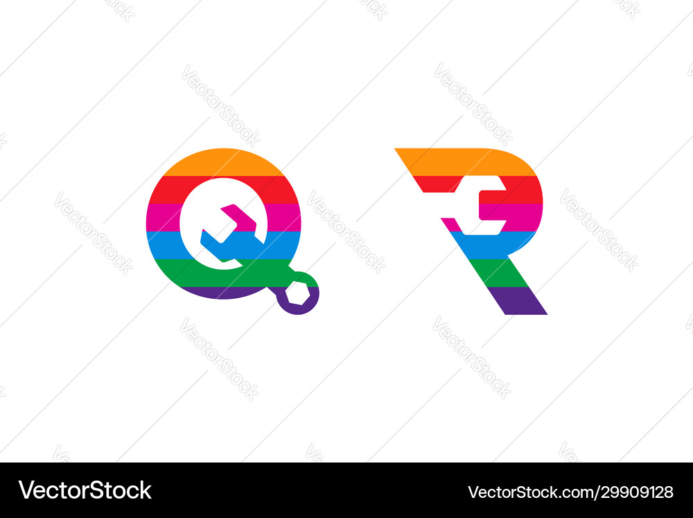 Letter q and r logo design template Royalty Free Vector
