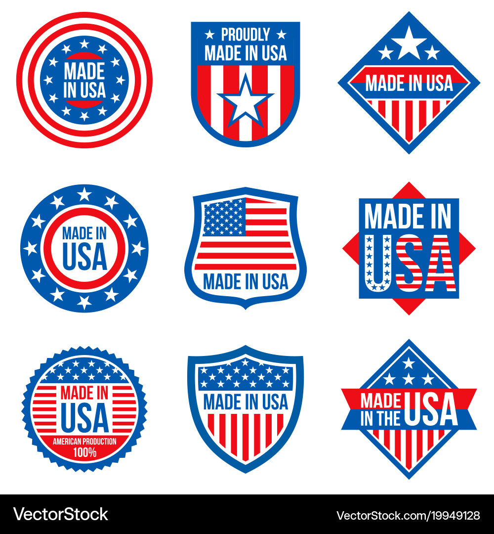 Made in usa labels american Royalty Free Vector Image