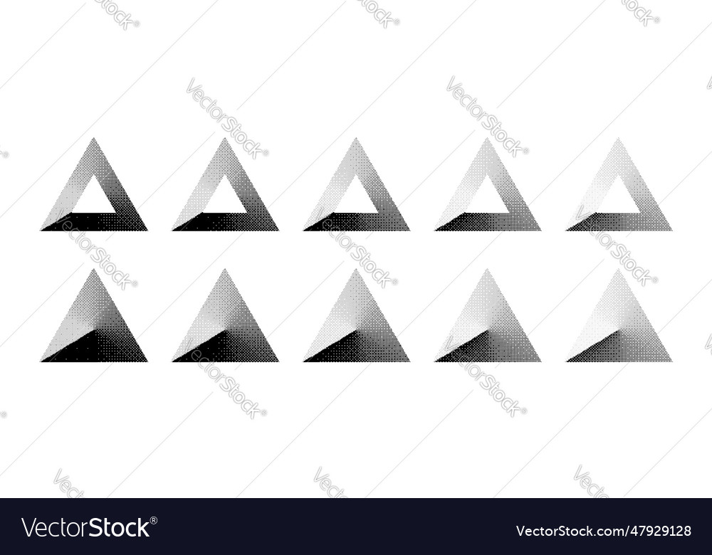 Triangles various density of bitmap dither Vector Image