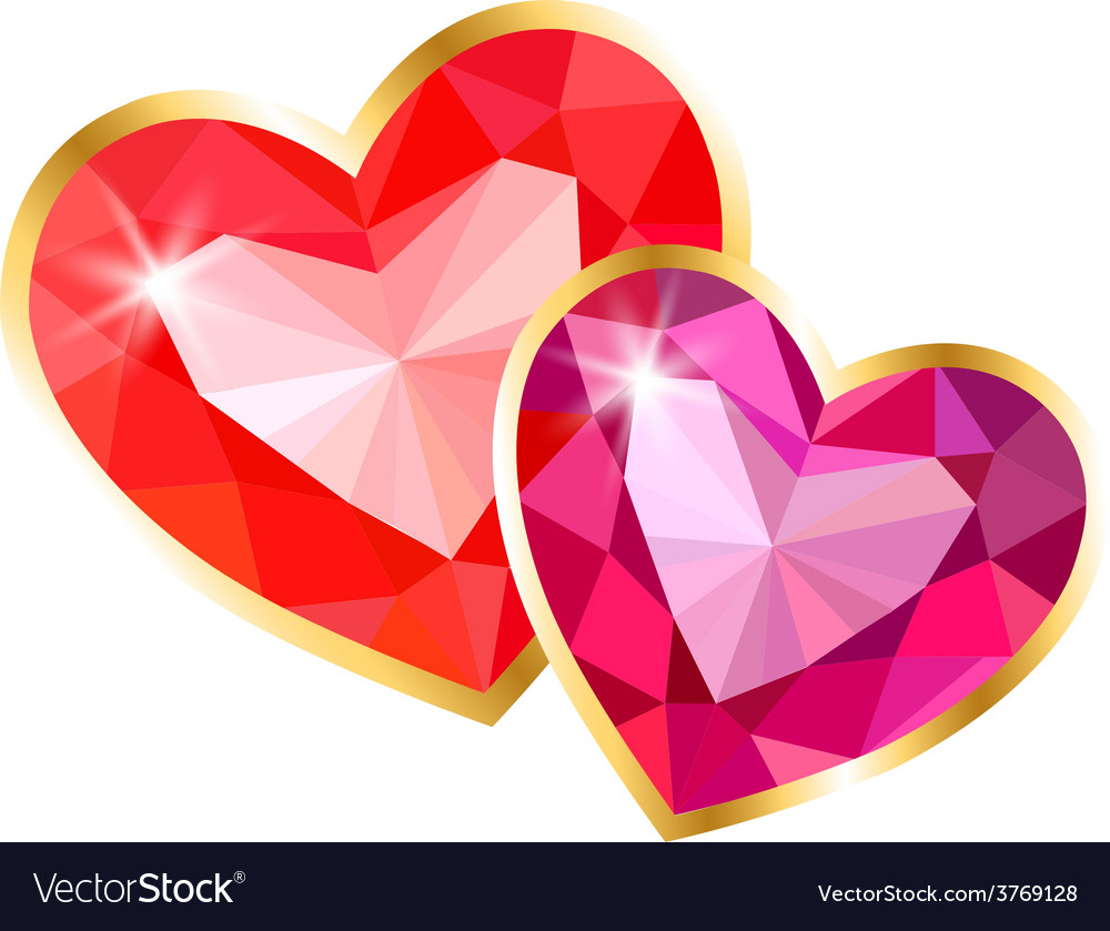 Two hearts Royalty Free Vector Image - VectorStock