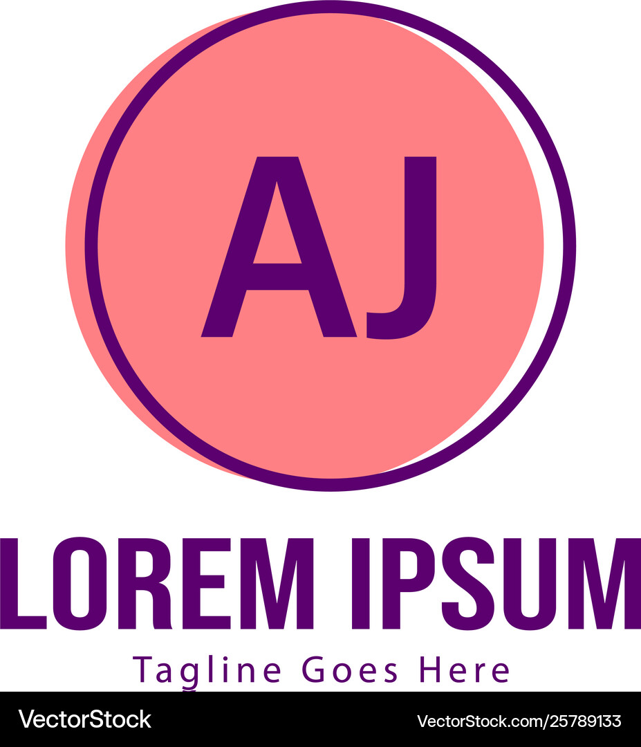 Aj letter logo design creative modern letters Vector Image