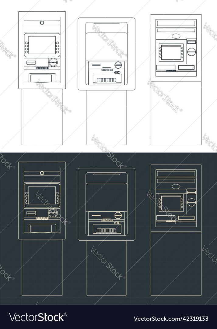 Atms blueprints Royalty Free Vector Image - VectorStock