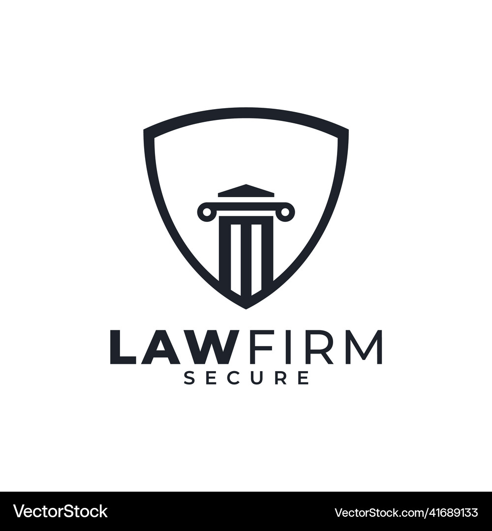 Attorney law with shield logo design template Vector Image