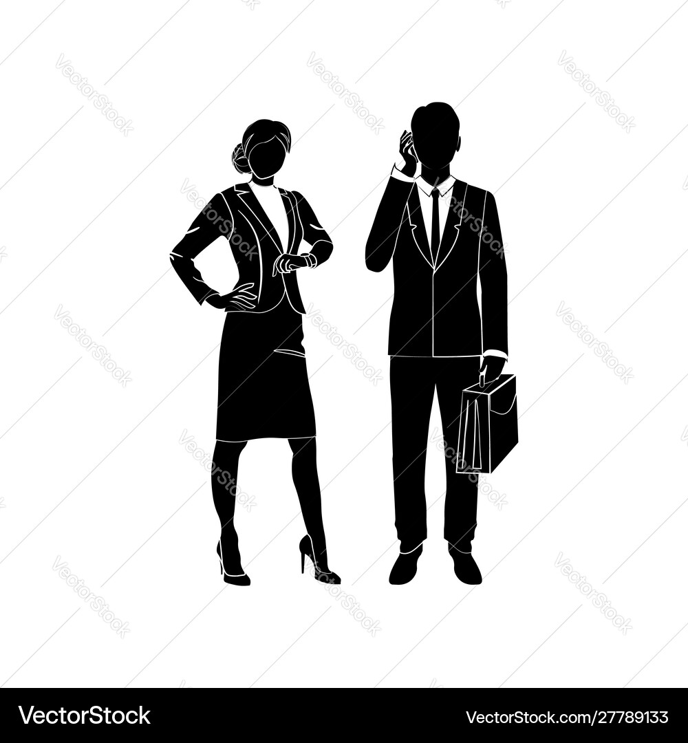 Businessman manager with a briefcase and talking Vector Image