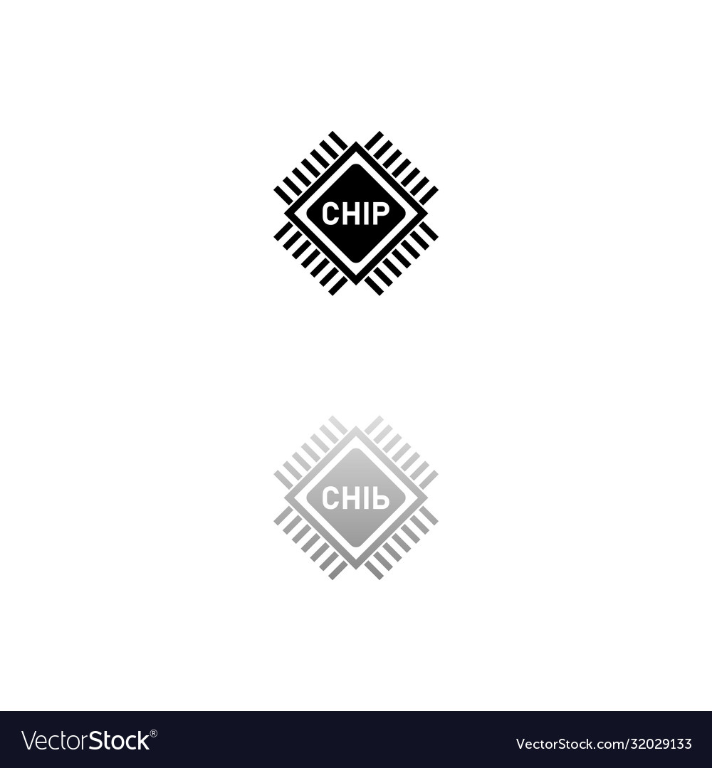 Chip icon flat Royalty Free Vector Image - VectorStock