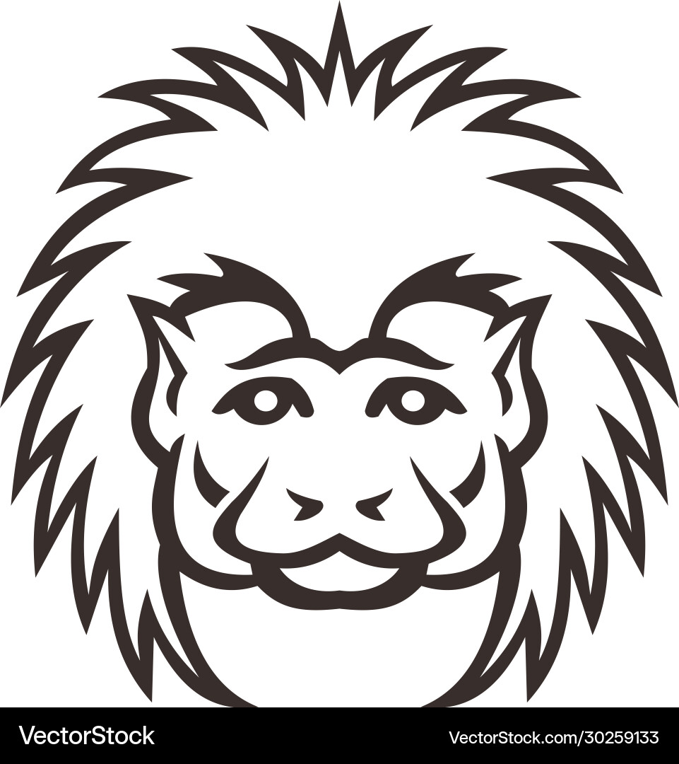 Cotton top tamarin monkey head mascot Royalty Free Vector
