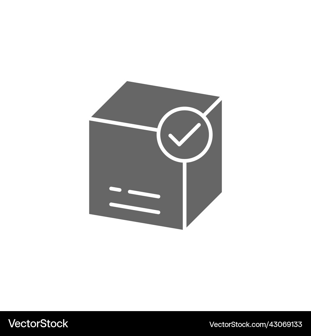 Delivered parcel box glyph icon linear style sign Vector Image
