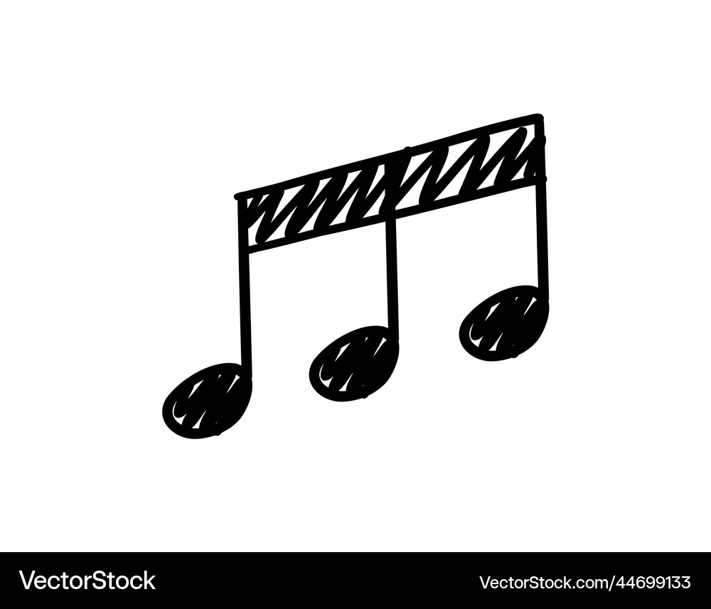 Hand drawn music notes doodle sound – Royalty-Free Vector | VectorStock