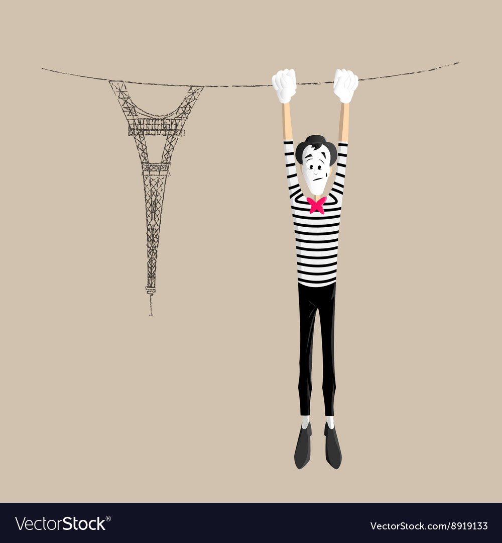 Mime performance - upside down Royalty Free Vector Image
