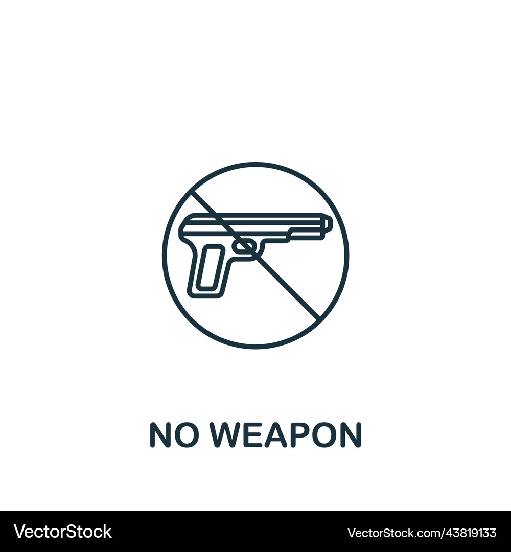 No weapon icon line simple line weapon icon Vector Image