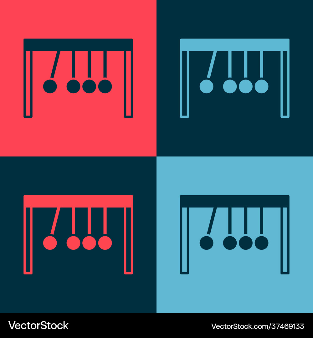 Pop art pendulum icon isolated on color background