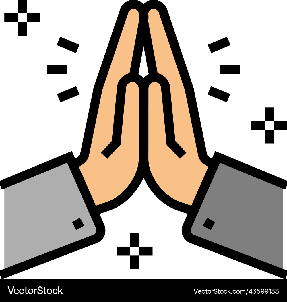 Prayer religion color icon Royalty Free Vector Image