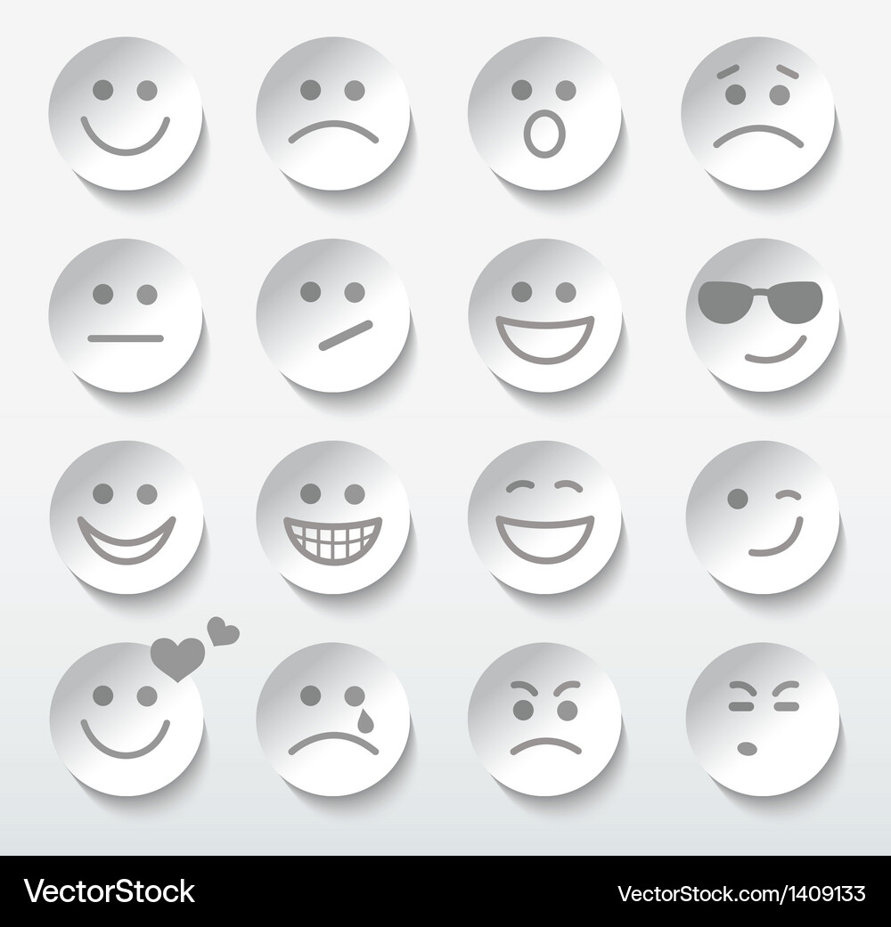 Set of faces with various emotion expressions Vector Image