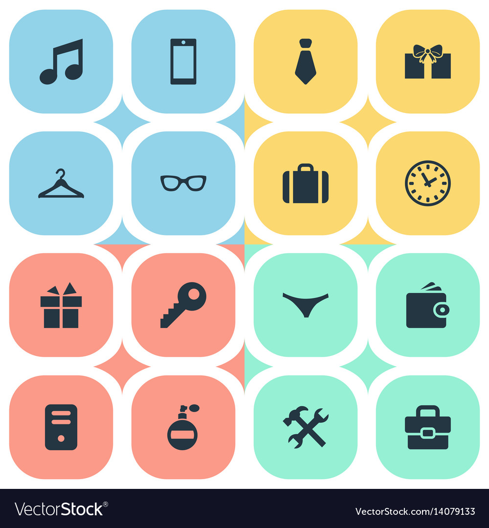Set simple icons element Royalty Free Vector Image