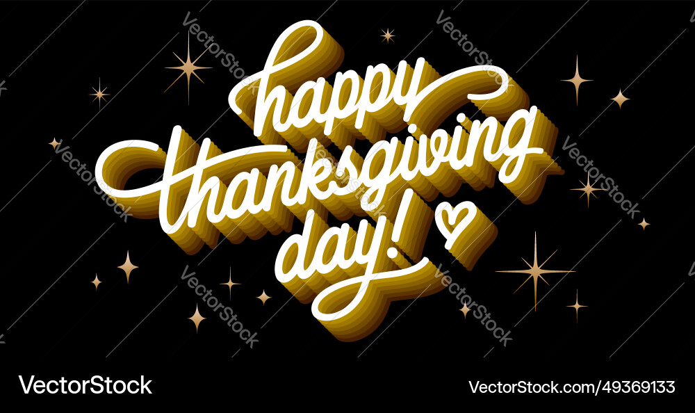 Thanksgiving day hand lettering Royalty Free Vector Image