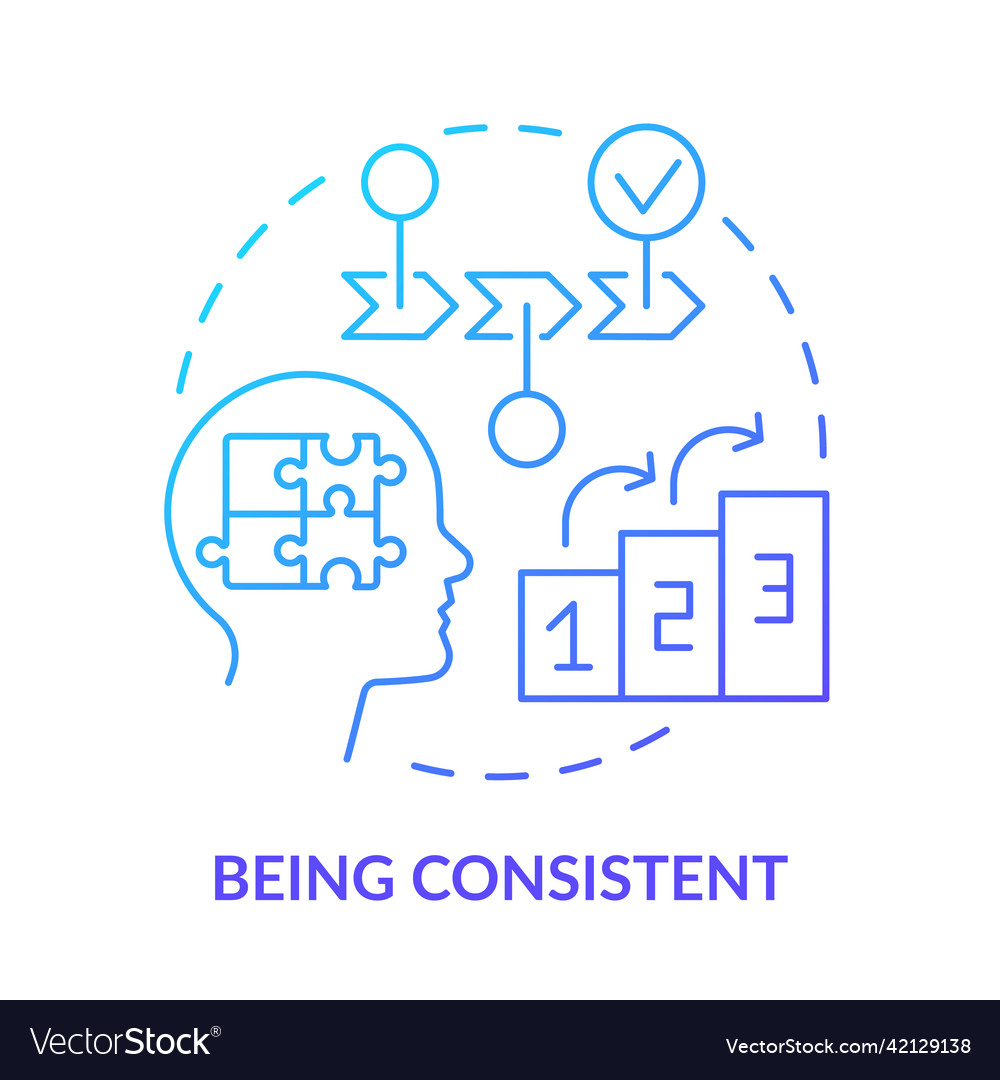 Being consistent blue gradient concept icon Vector Image