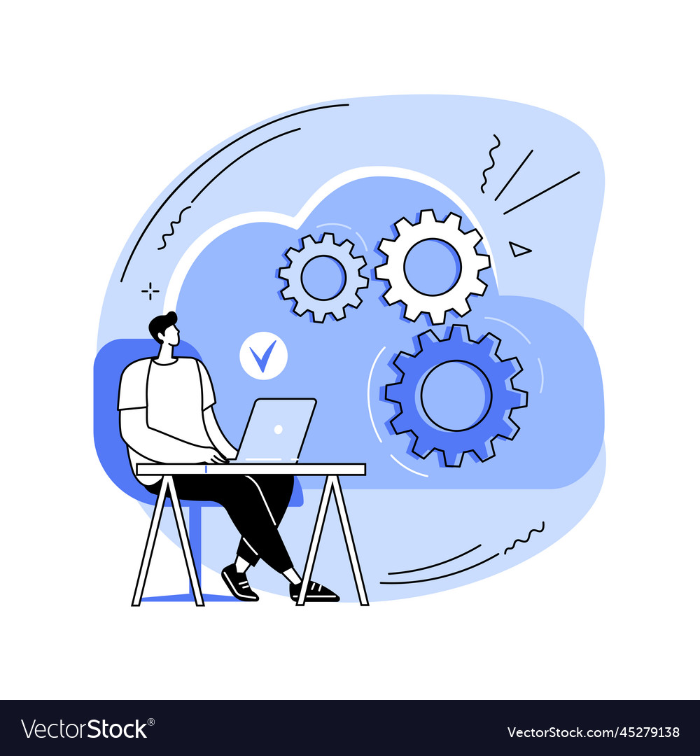 Cloud based engine abstract concept Royalty Free Vector