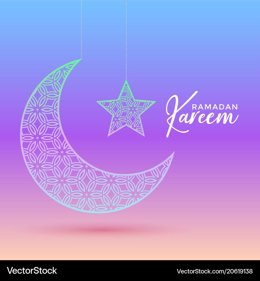 Creative moon and star design for ramadan kareem Vector Image
