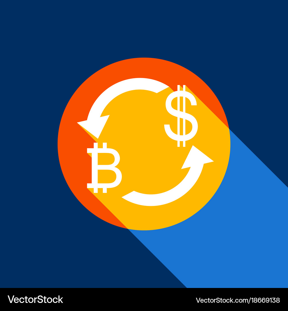 Currency exchange sign bitcoin and us dollar Vector Image