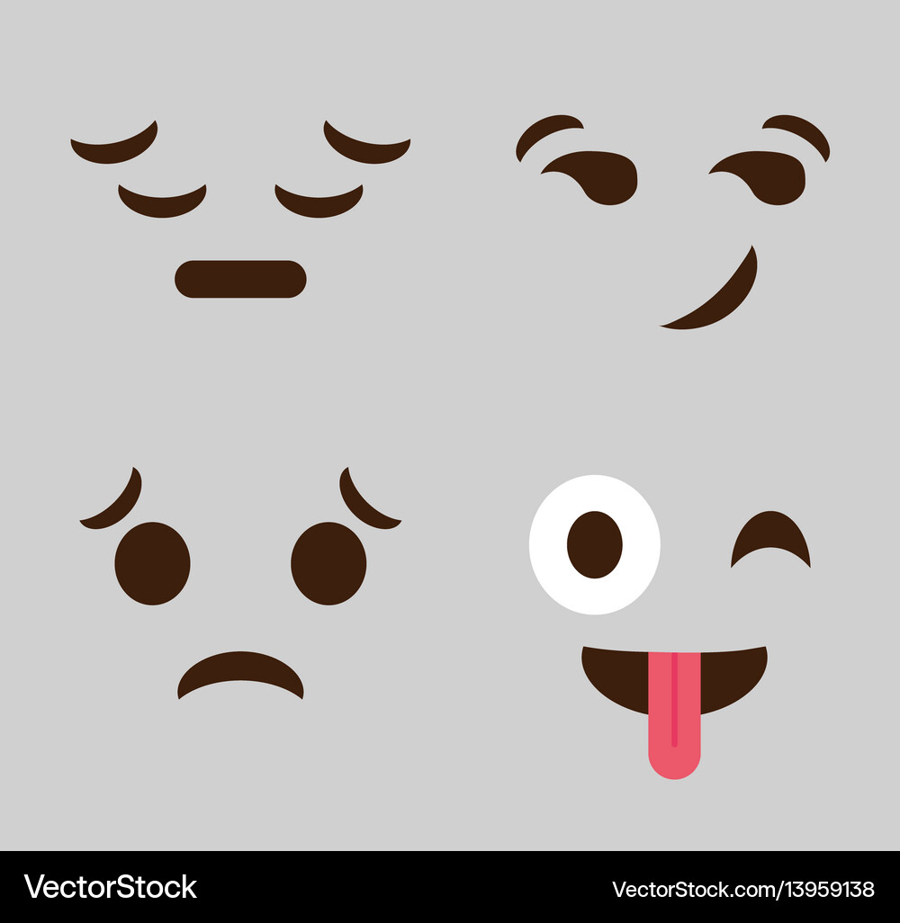 Emoticon cartoon face icon Royalty Free Vector Image