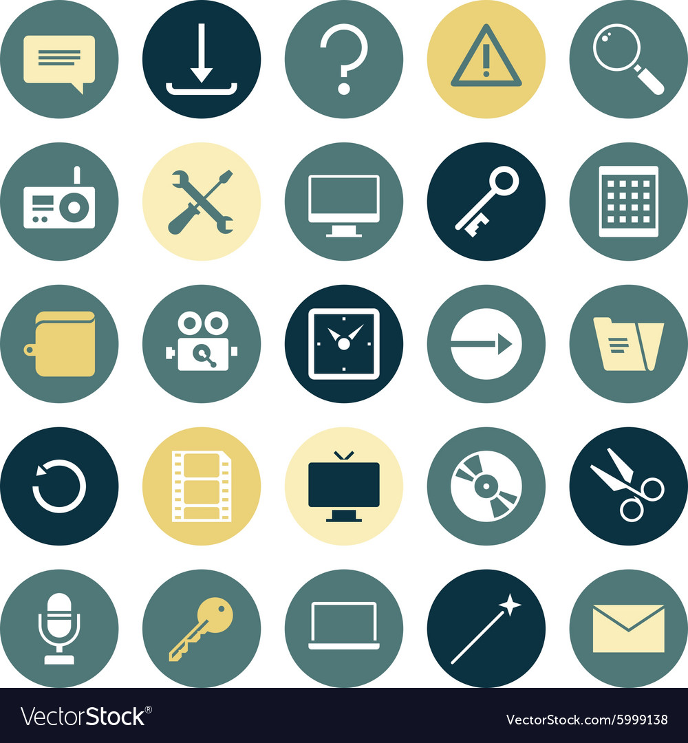 Flat design icons for user interface Royalty Free Vector