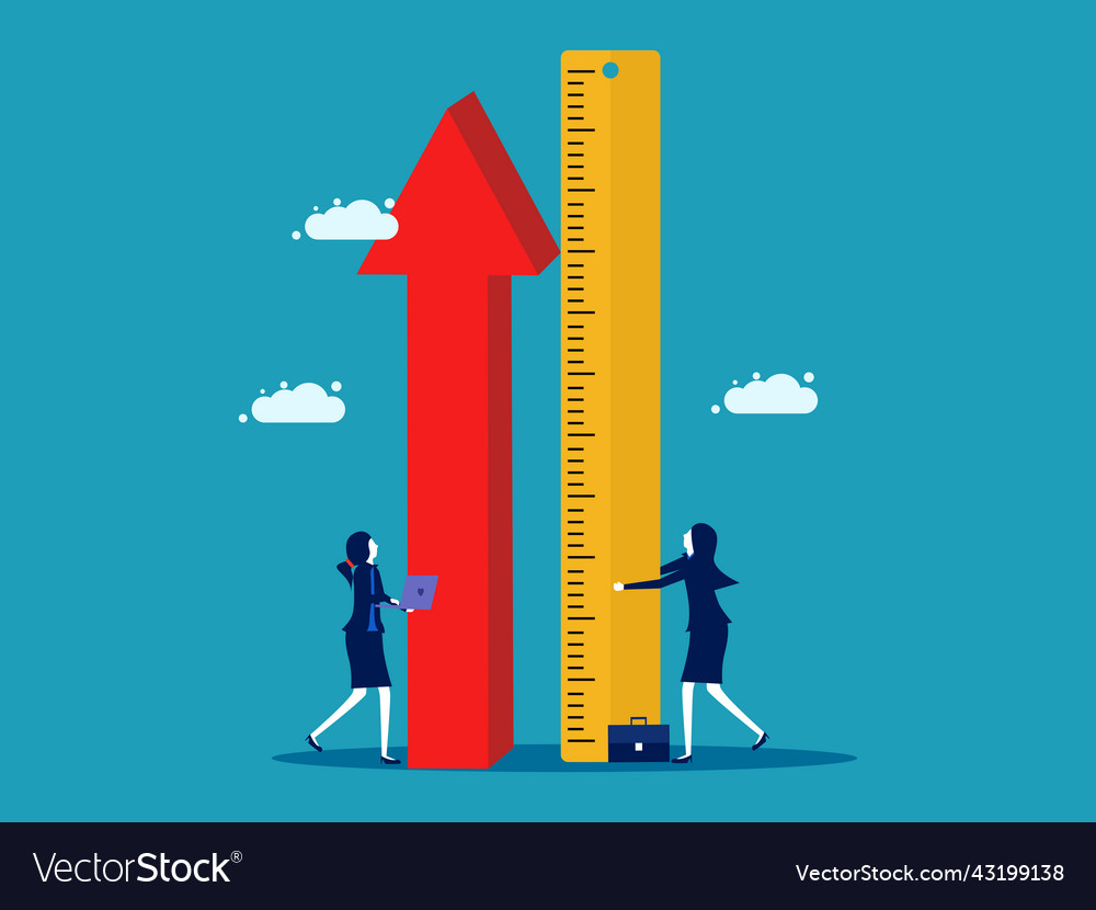 Growth measurement assess business progress Vector Image Growth measurement assess business progress Vector Image