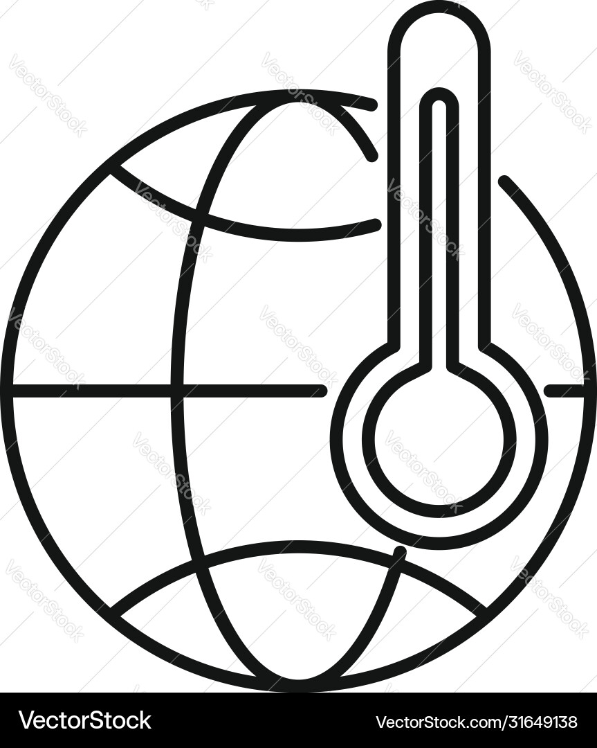 High global temperature icon outline style Vector Image