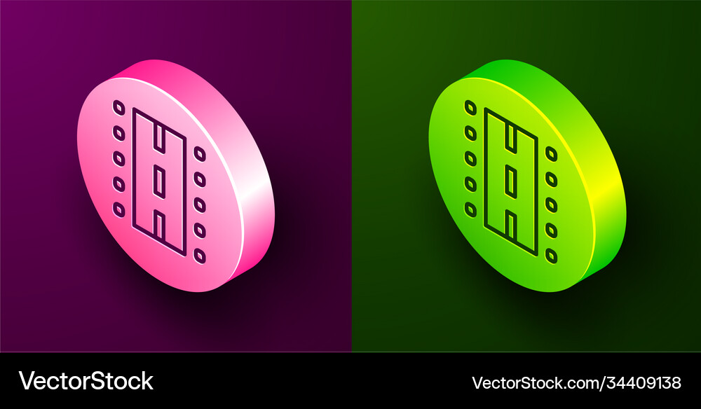 Isometric line airport runway for taking off Vector Image