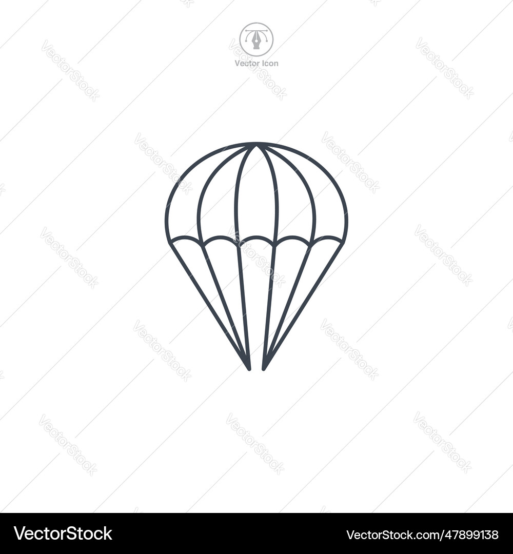 Parachute icon symbol isolated on white background