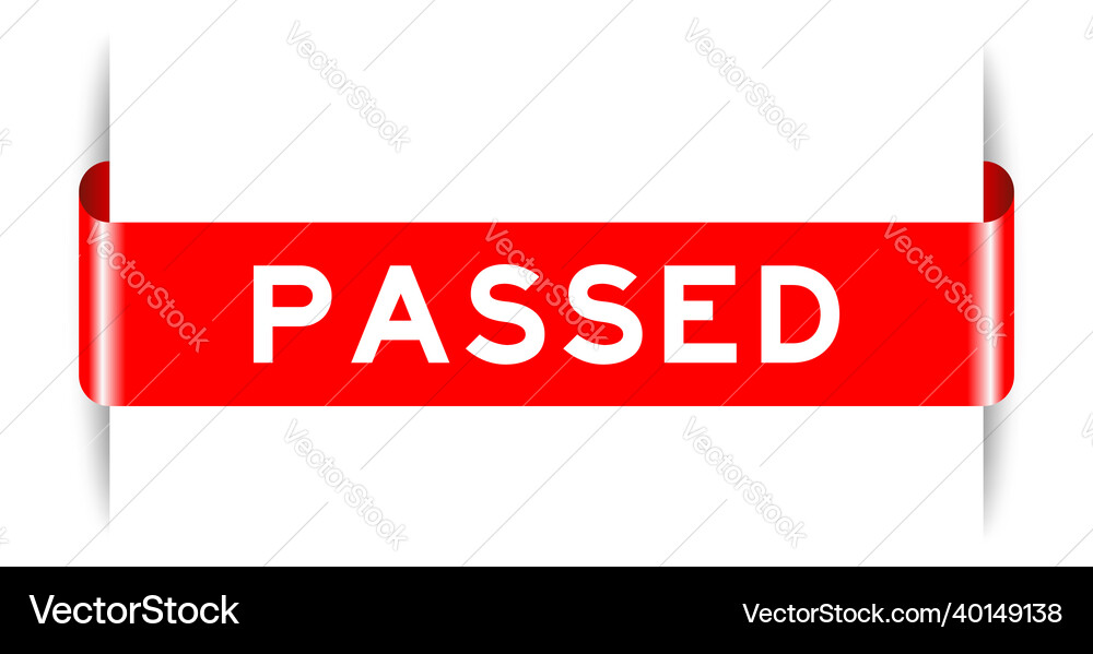 Red color inserted label banner with word passed Vector Image