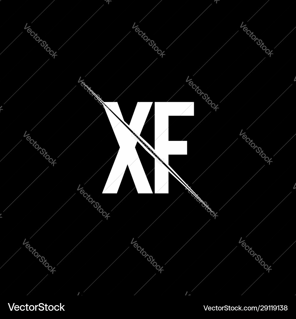 Xf logo monogram with slash style design template Vector Image