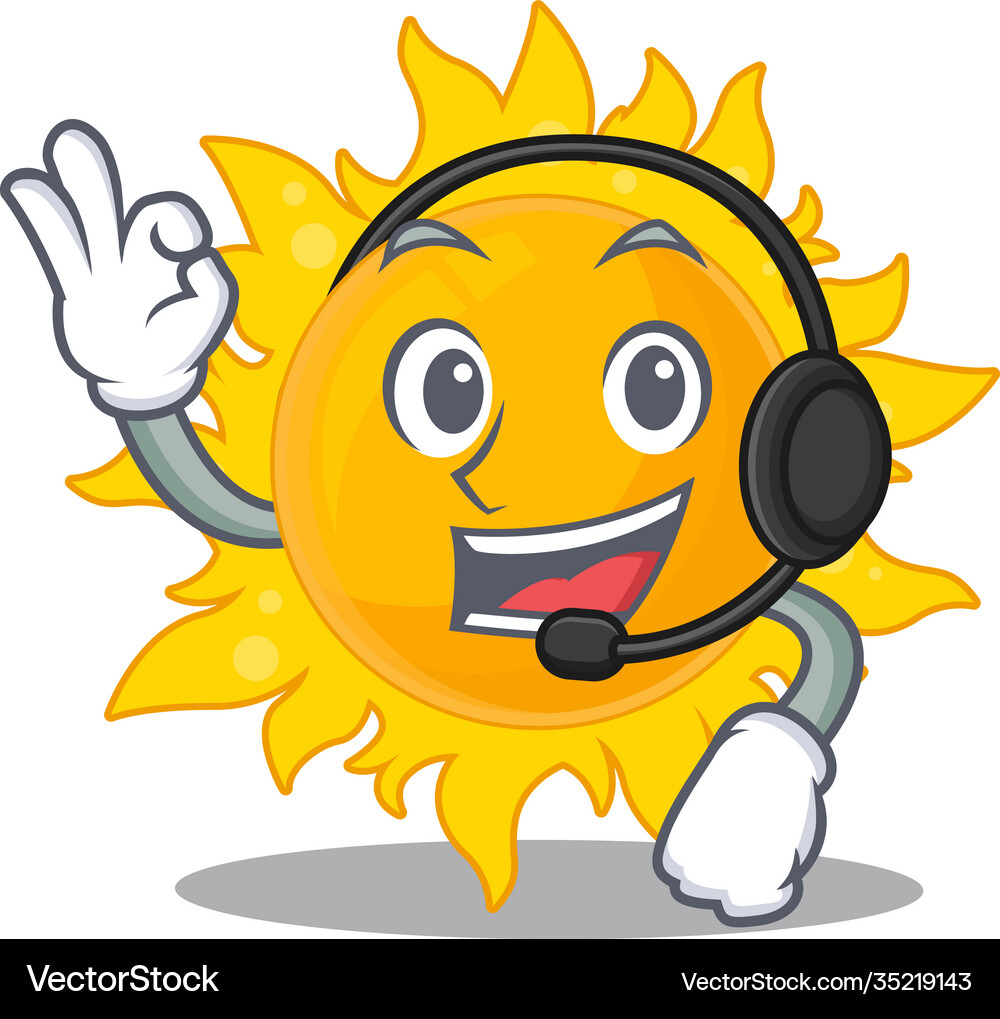 A gorgeous summer sun mascot character concept Vector Image