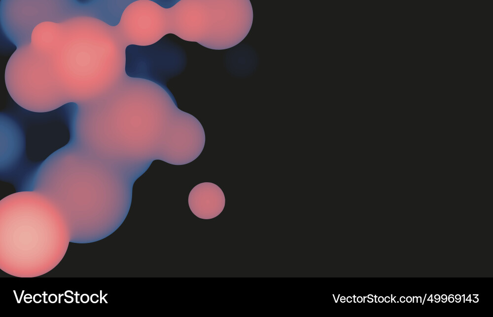 Abstract 3d fluid metaball shape with violet balls