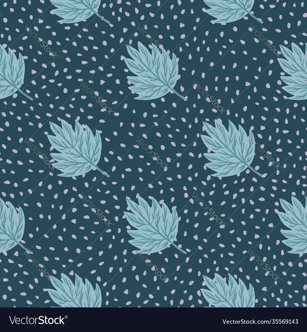 Abstract botanic seamless pattern with light blue Vector Image