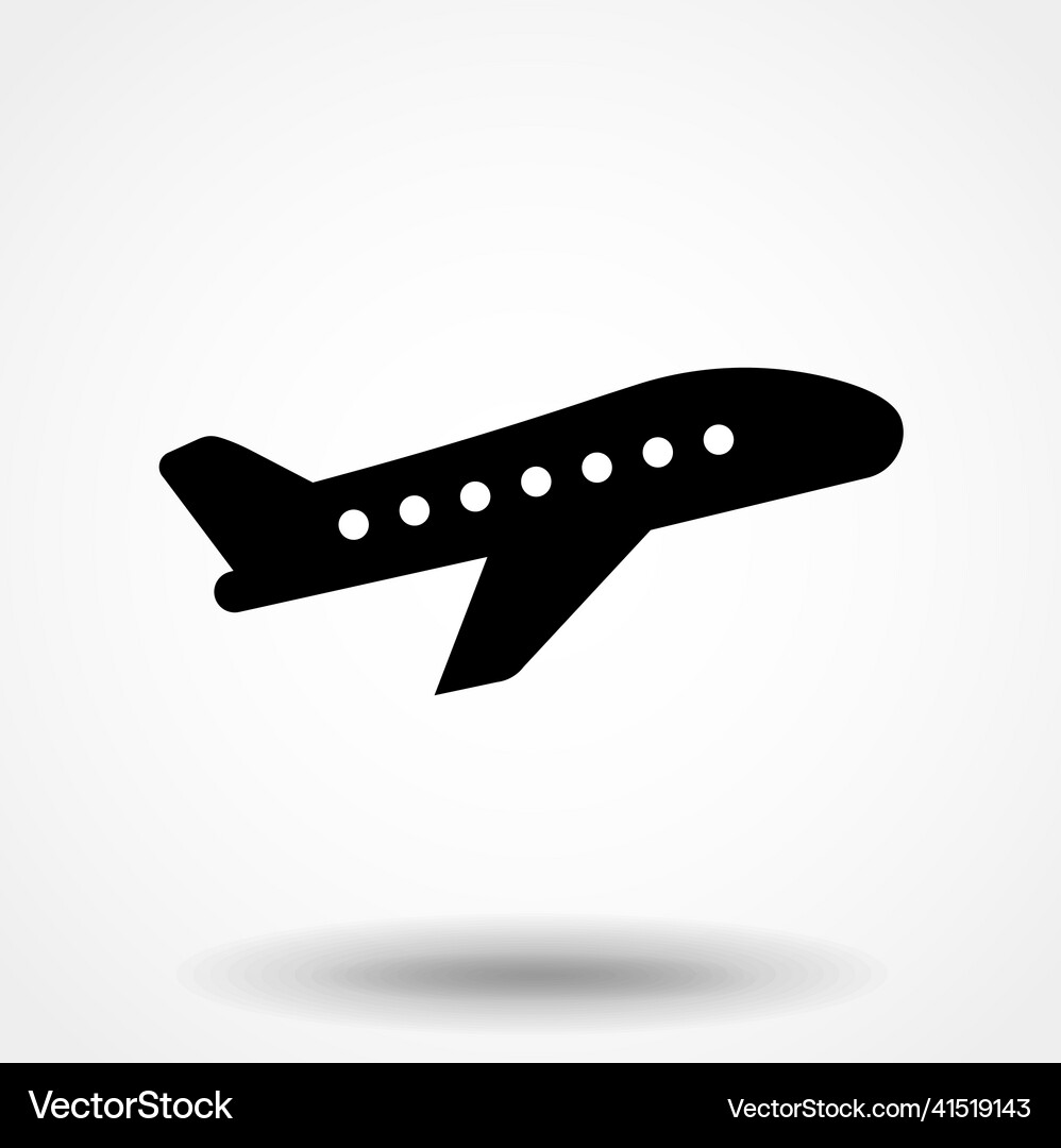 Aircraft icon flat in black on white background Vector Image