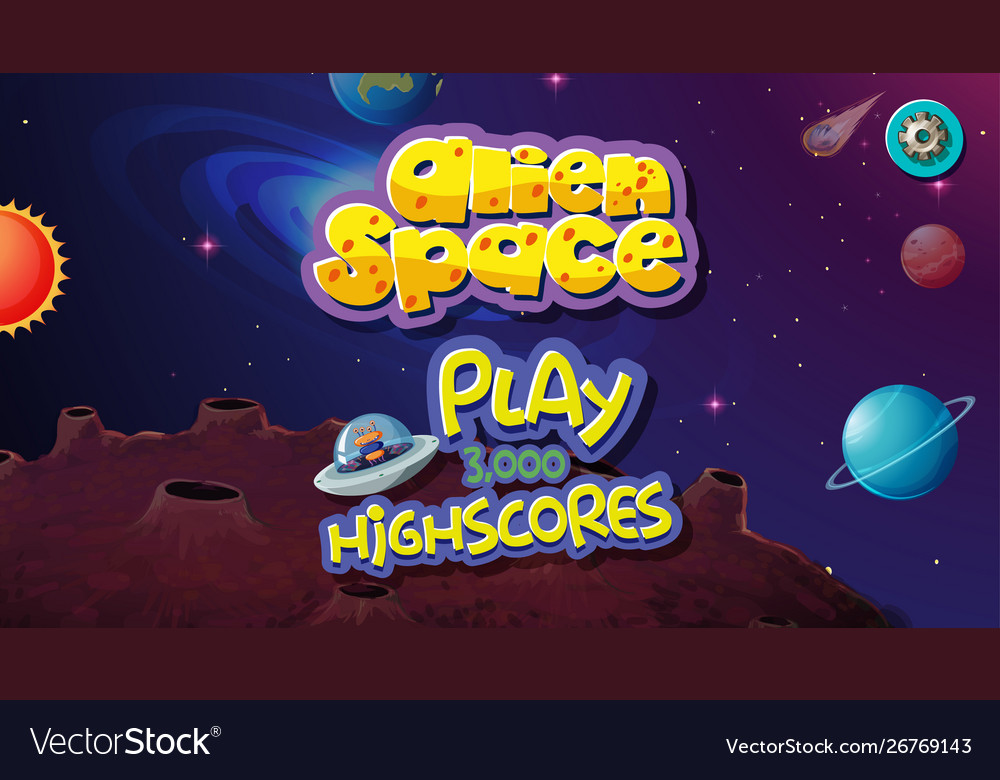 Alien space game background Royalty Free Vector Image