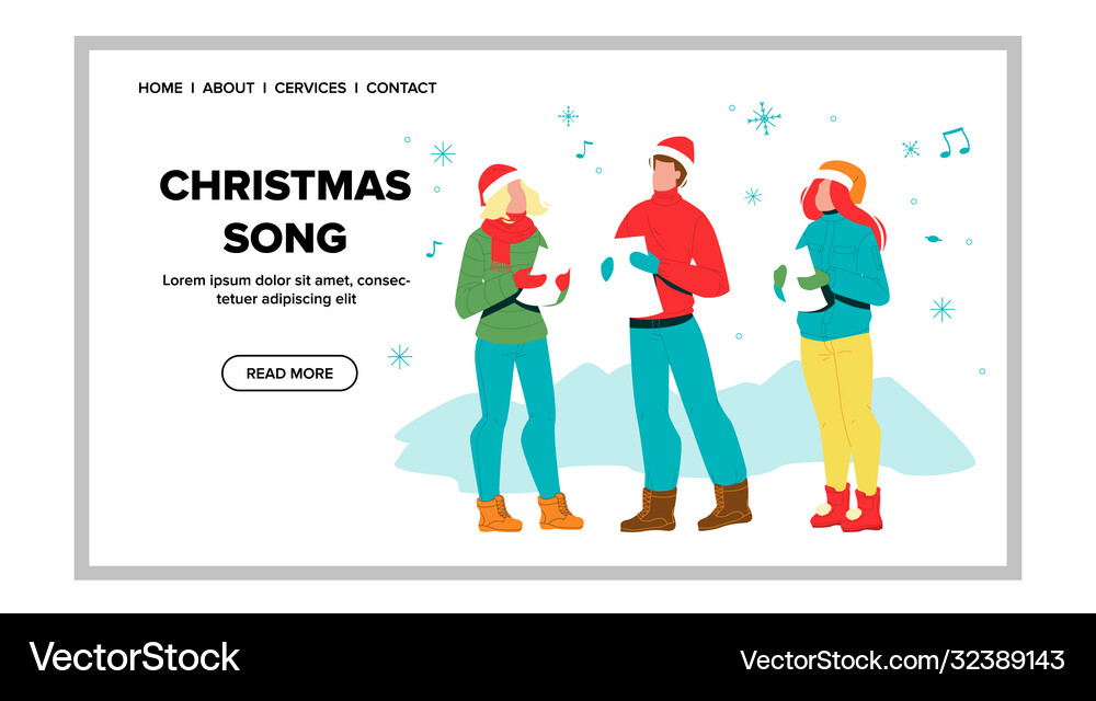 Christmas song vocal performing singers Royalty Free Vector