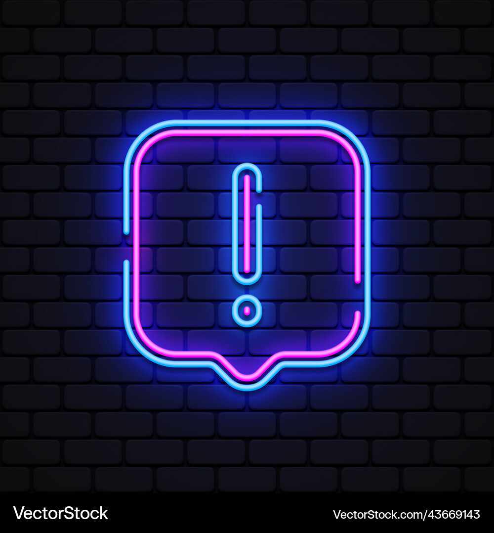 Exclamation mark neon sign great design for any Vector Image