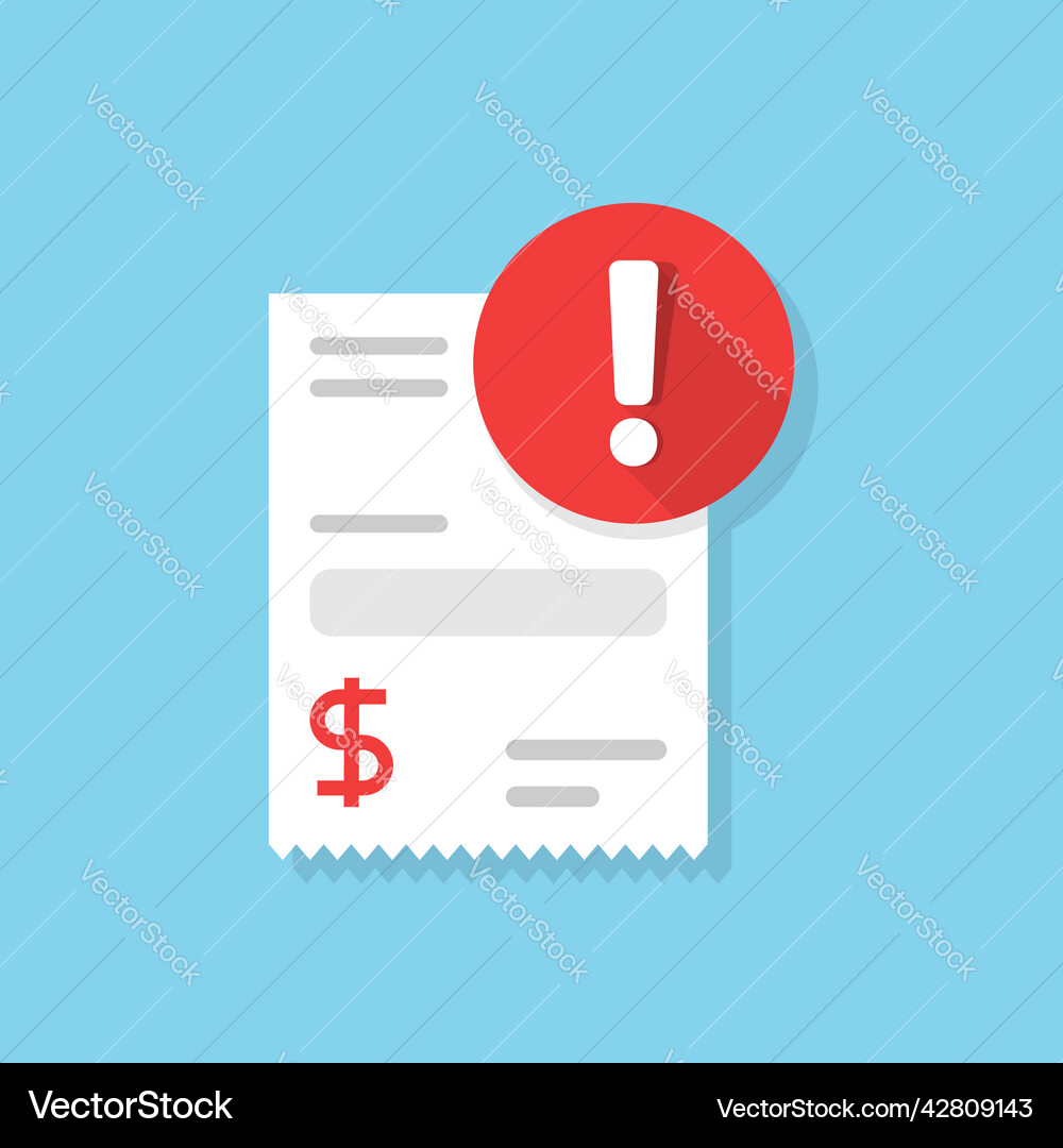 Fail payment icon in flat style declined money Vector Image