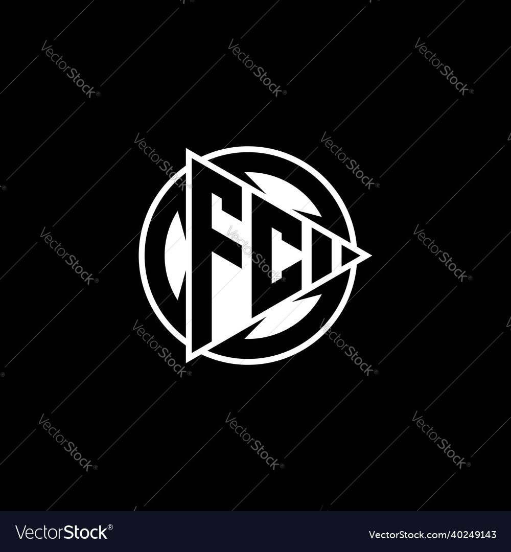 Fc logo monogram triangle play shape circle Vector Image Fc logo monogram triangle play shape circle Vector Image