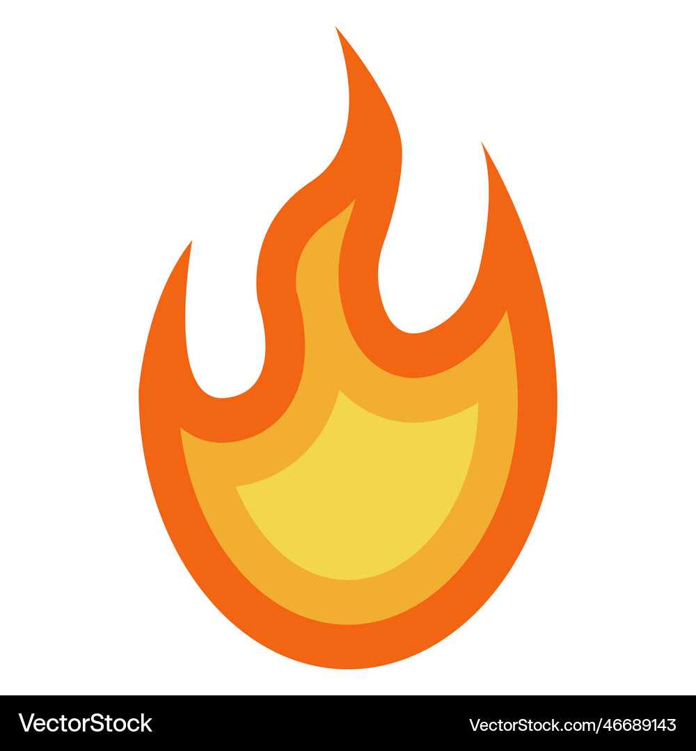 Flame fire bonfire hot heat symbol wildfire burn Vector Image