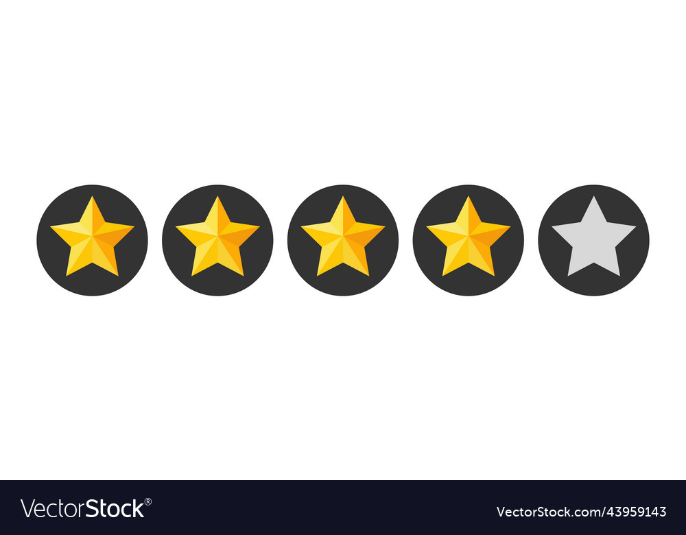 Four stars rating button Royalty Free Vector Image Four stars rating button Royalty Free Vector Image