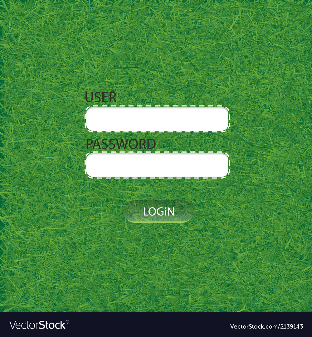 Grass Login Interface Royalty Free Vector Image
