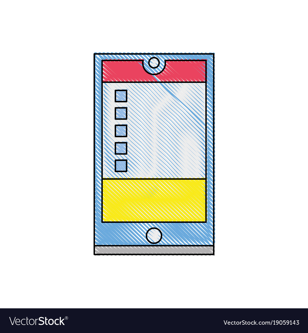 Grated smartphone object technology with data Vector Image