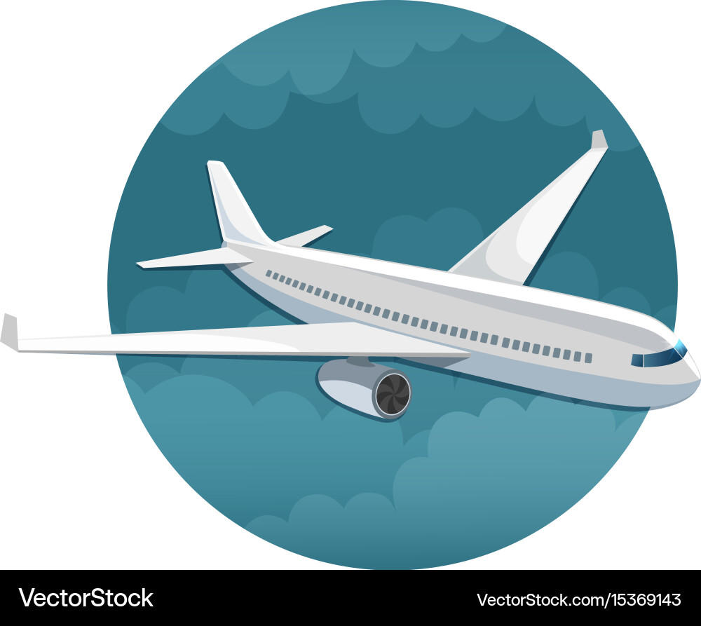 Icon of airplane side view Royalty Free Vector Image