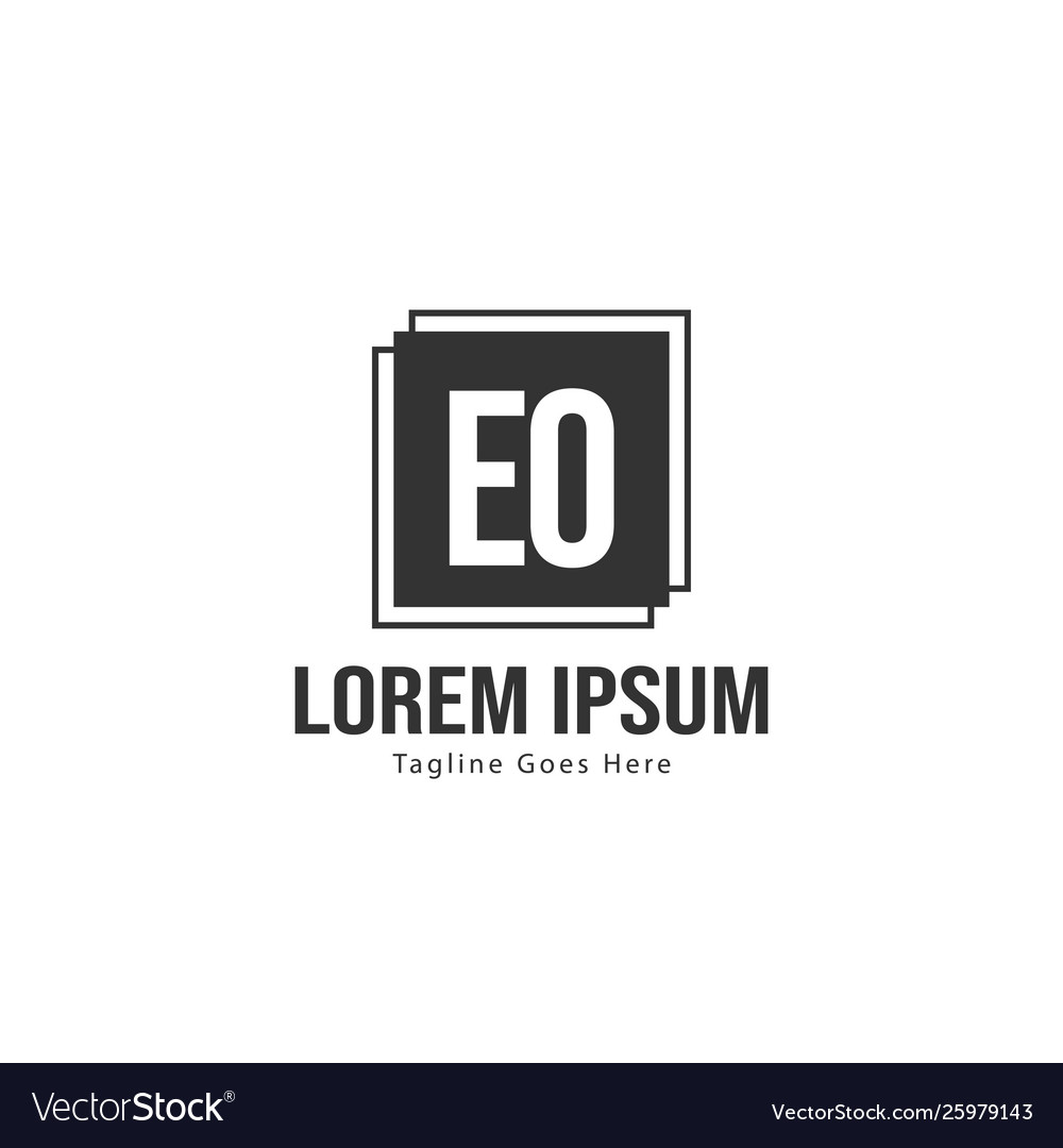 Initial eo logo template with modern frame Vector Image