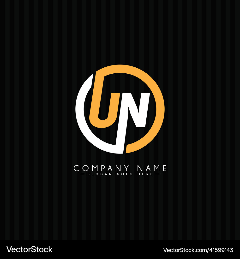 Initial letter un logo - minimal business logo Vector Image
