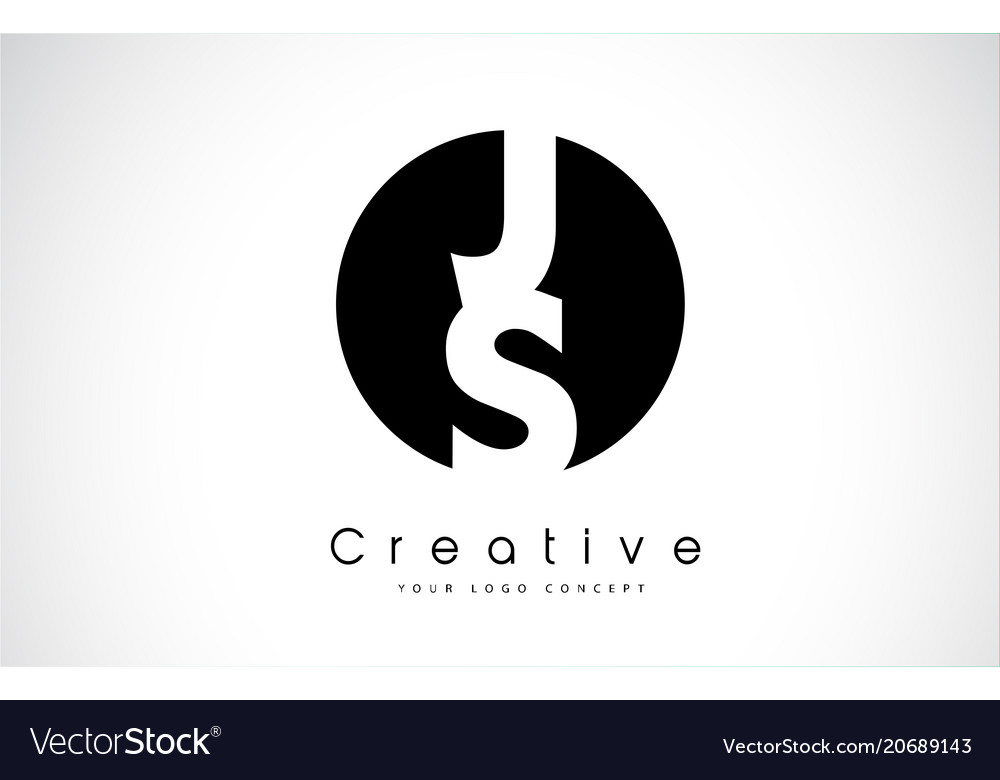 Js letter logo design inside a black circle Vector Image